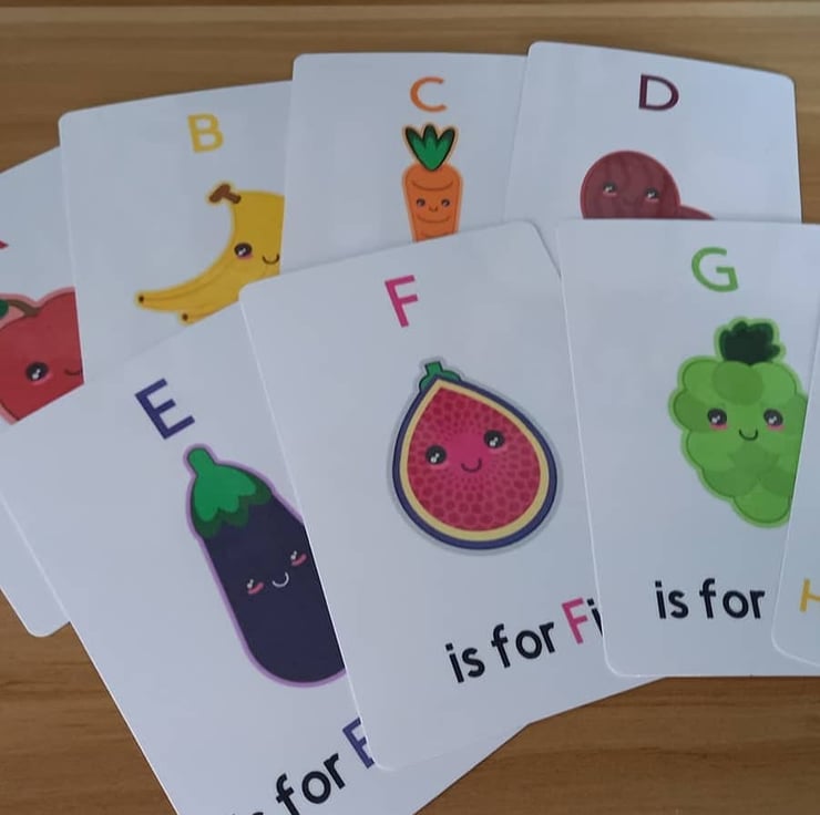 A to Z Fruit and Veg Flash Cards - Folksy