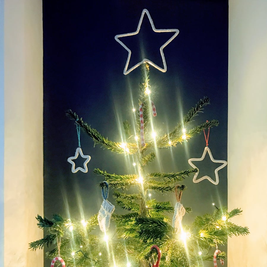 Large Simple Star Tree Topper - hand knitted, h... - Folksy