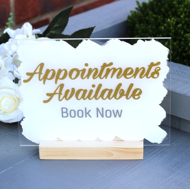 Acrylic Sign 'Appointments Available' for retai... - Folksy