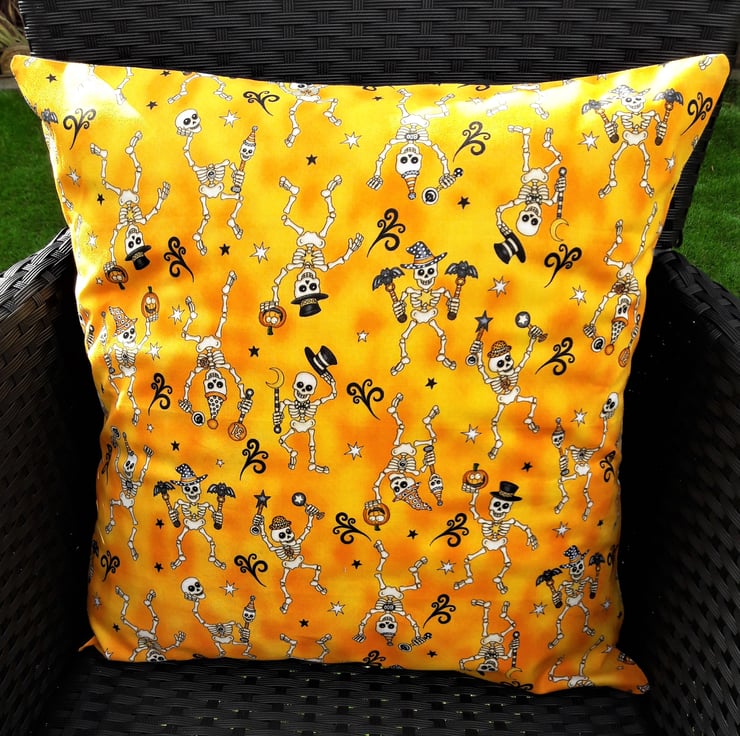 Halloween, gothic themed cushion cover with fun... - Folksy