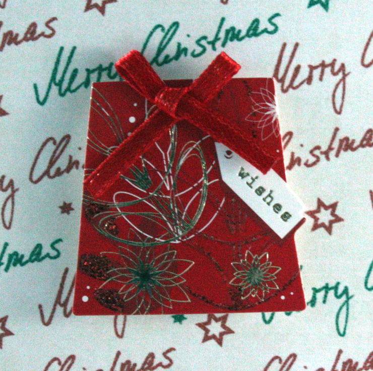Handmade upcycled Christmas card - Folksy