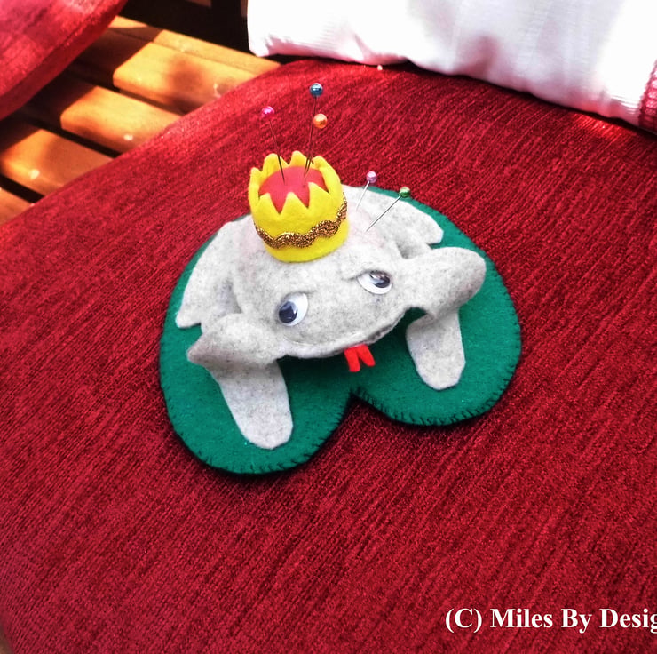 Frog Prince Pin Cushion - Folksy