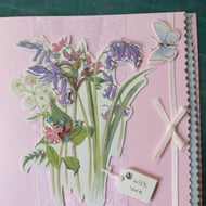 Floral decoupage birthday card - Folksy