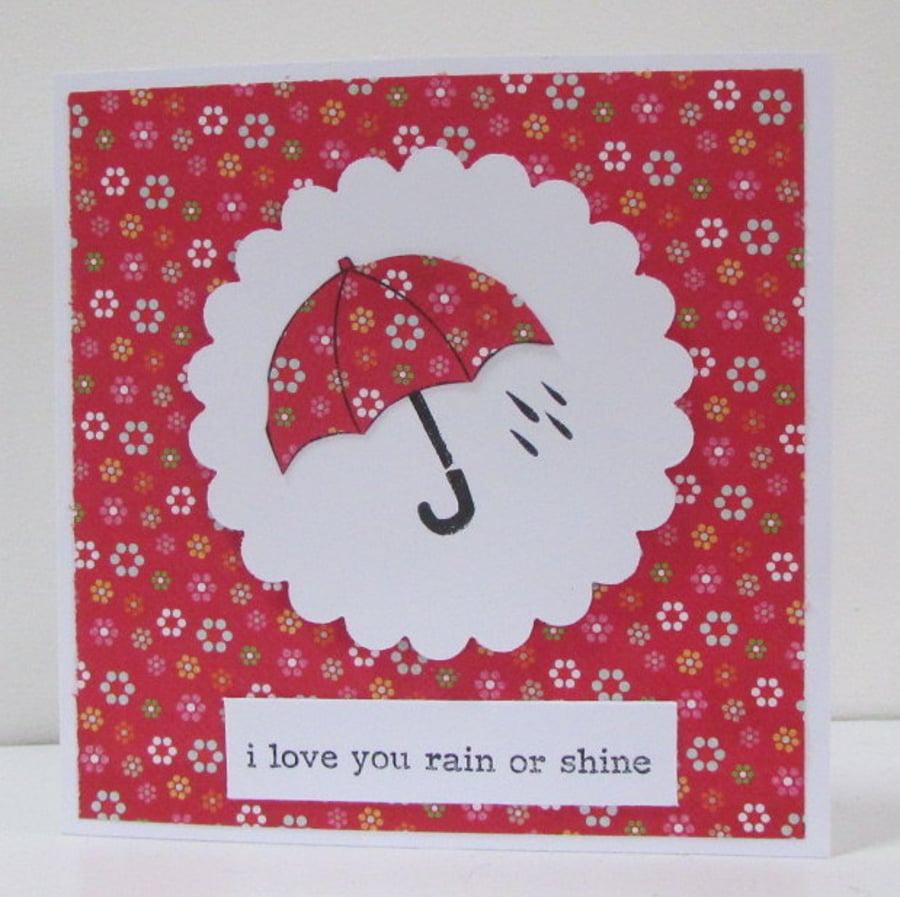 Rain or Shine Umbrella Card - Folksy
