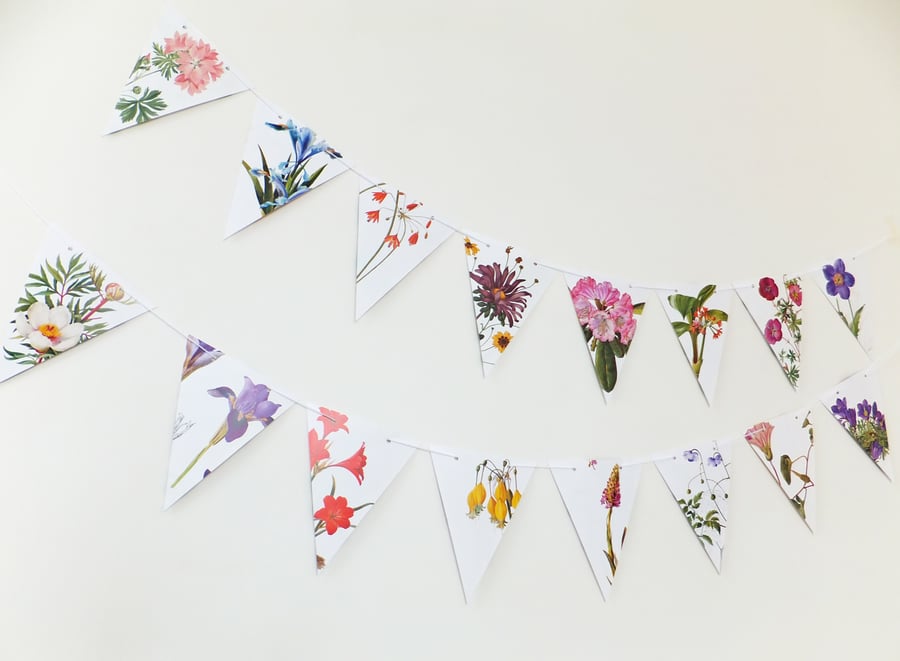 Floral Bunting, Botanical Bunting, eco-friendly... - Folksy