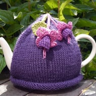 Purple Teapot Cosy with Fuchsia Flowers, Teacos... - Folksy