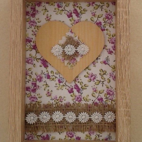Rustic framed heart (3) - Folksy