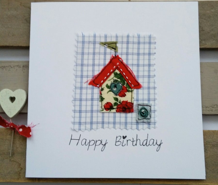 beach hut handmade birthday card - Folksy