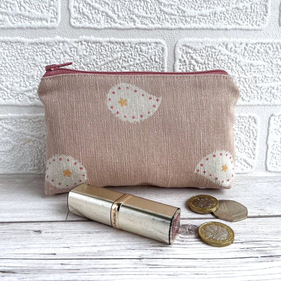 Coin Purse, Large Purse in Pink with Abstract T... - Folksy