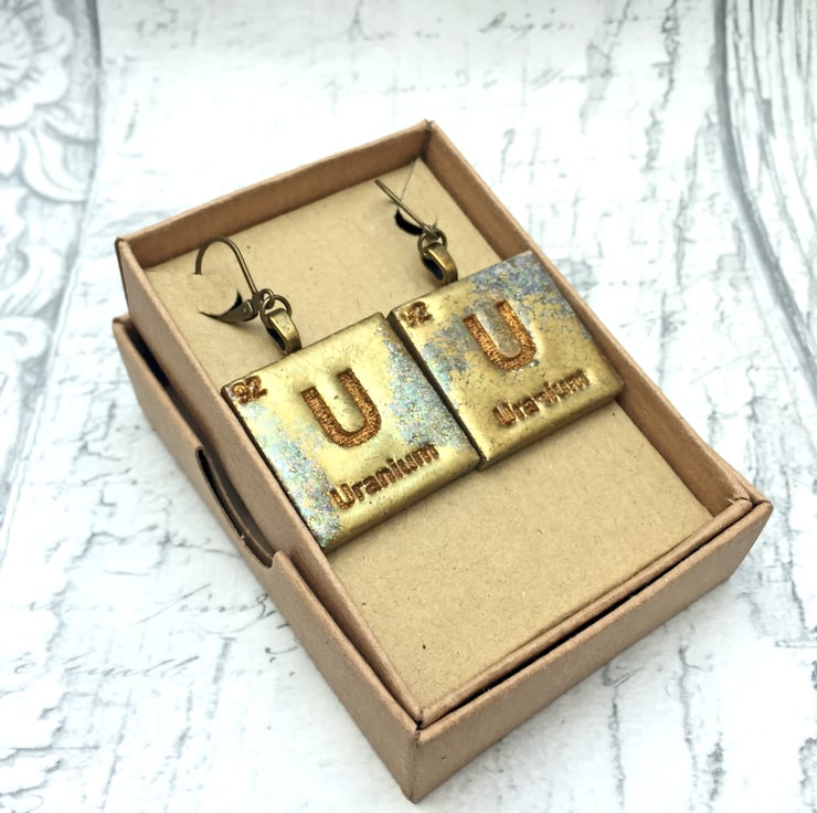 SALE - Chemical Element Uranium scrabble tile w... - Folksy