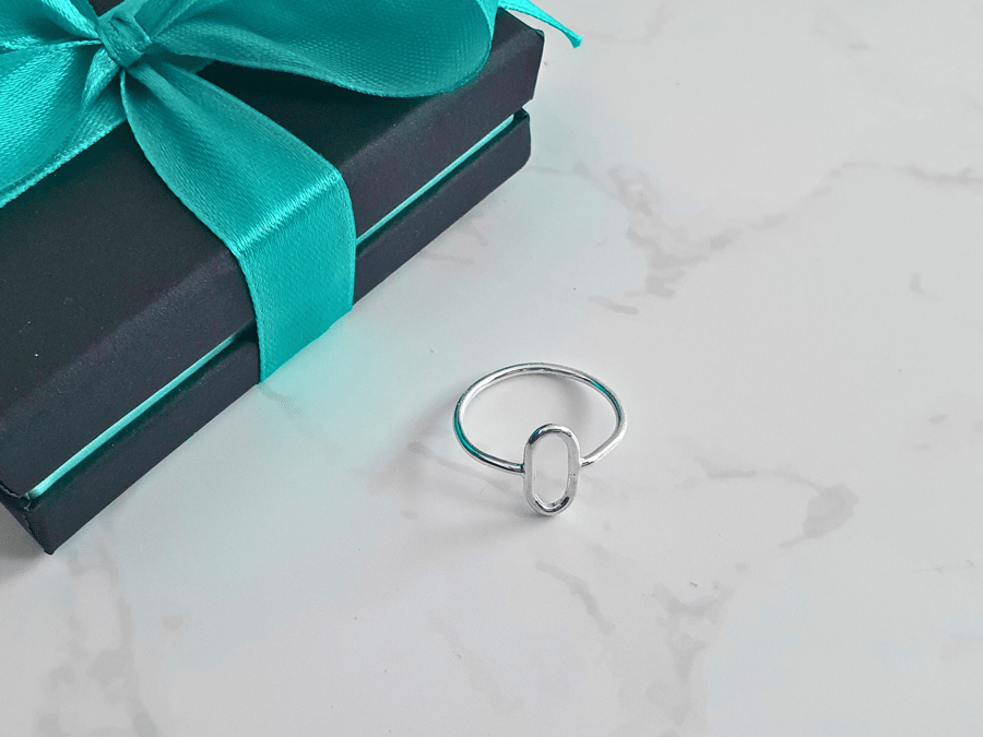 Paperclip chain link oval ring - Handmade eco s... - Folksy