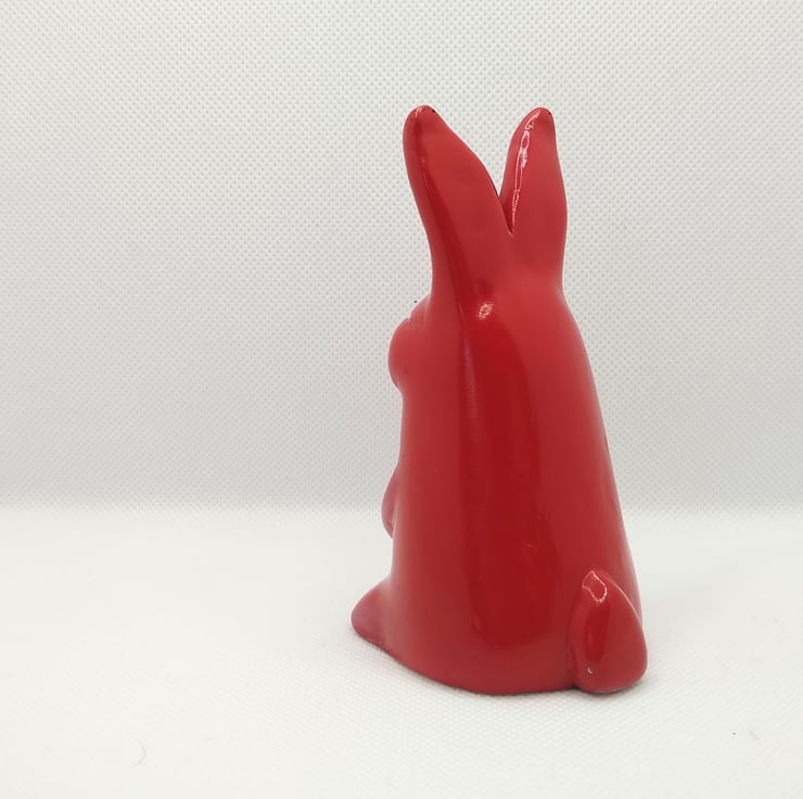 Red Rabbit - Original sculpture Polymer Clay - Folksy
