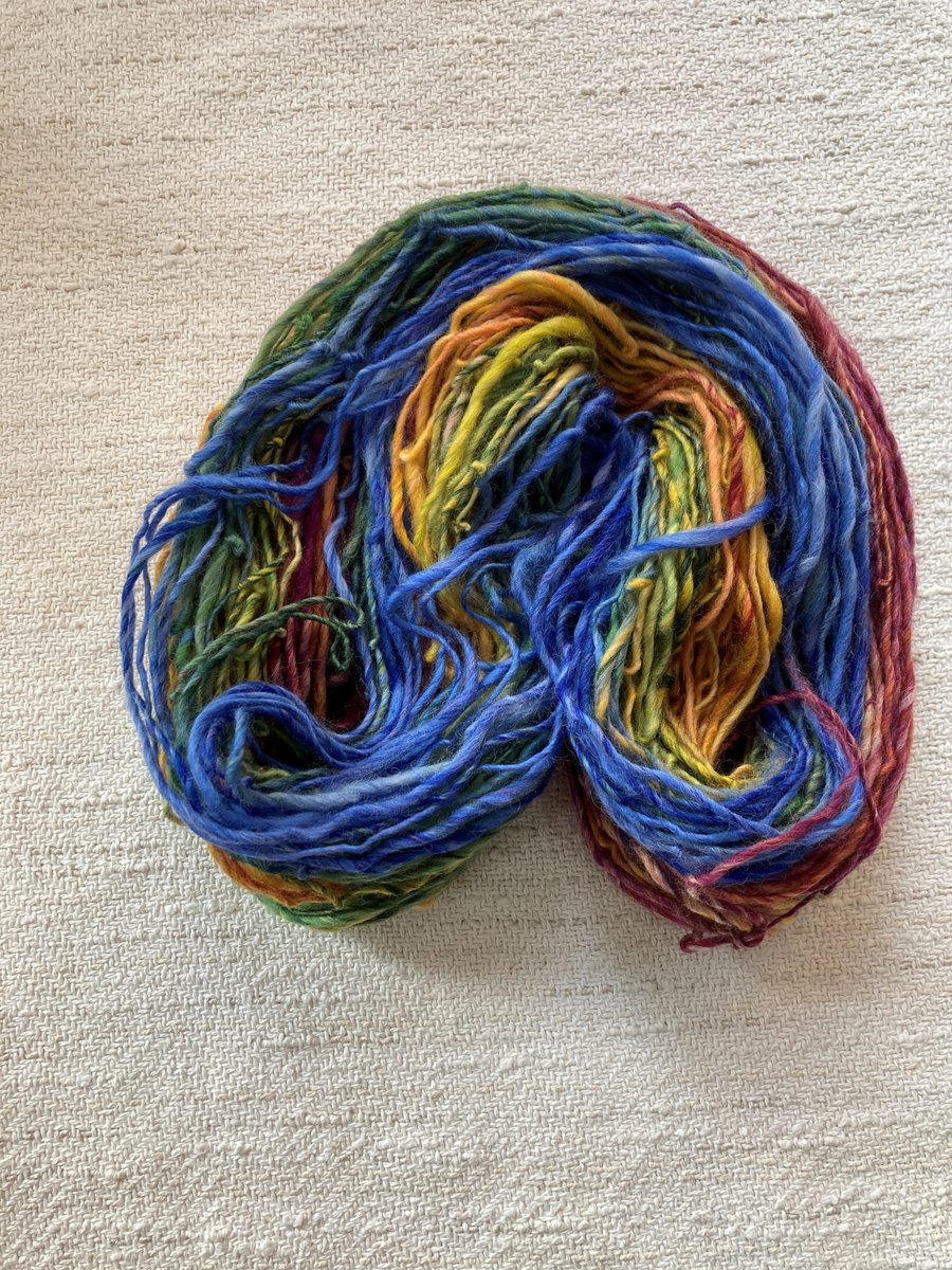 Hand Spun Wool Yarn - Woolen Spun Single Ply 12... - Folksy