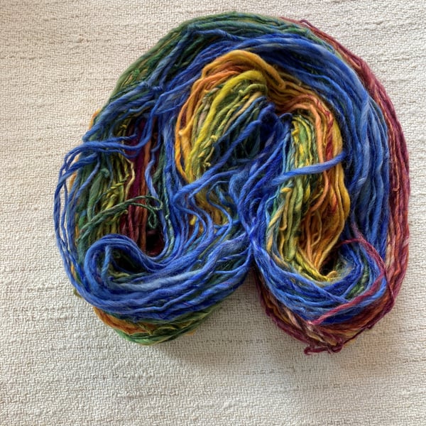 Hand Spun Wool Yarn - Woolen Spun Single Ply 12... - Folksy