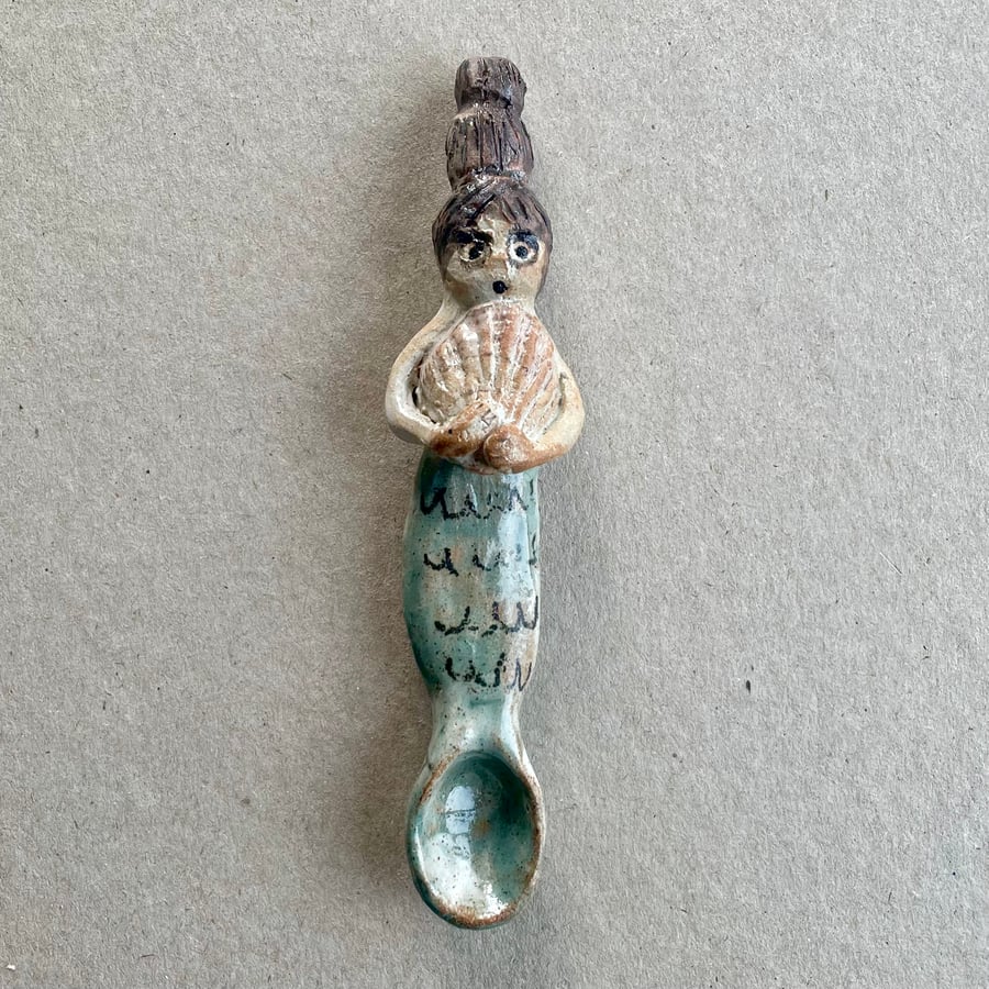 Mermaid -ceramic art spoon - Folksy