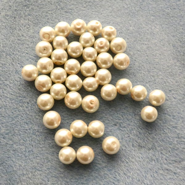 Ivory pearl beads - Folksy