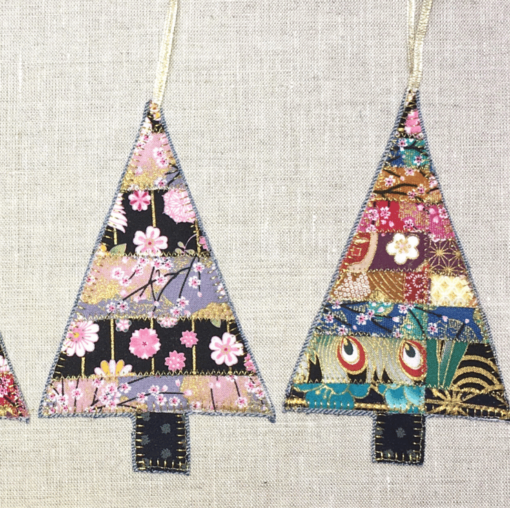 Japanese Fabric Christmas Tree Decorations Florals - Folksy