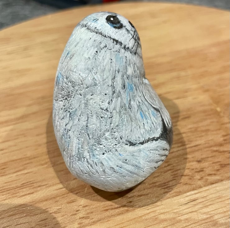 Seal on rock hand painted pebble garden stone art - Folksy