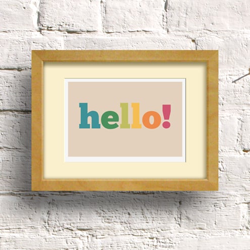 hello! - A5 Giclee Print - Folksy