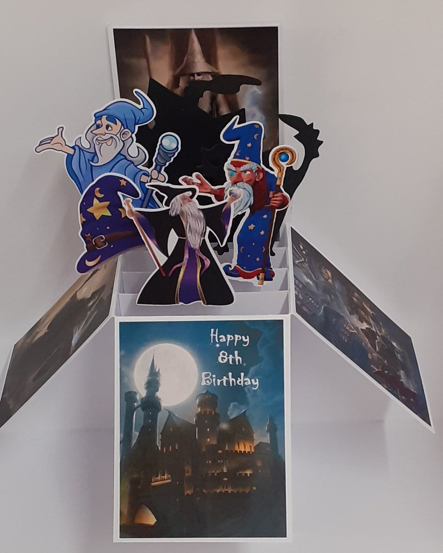 8th Birthday Card with Wizards - Folksy