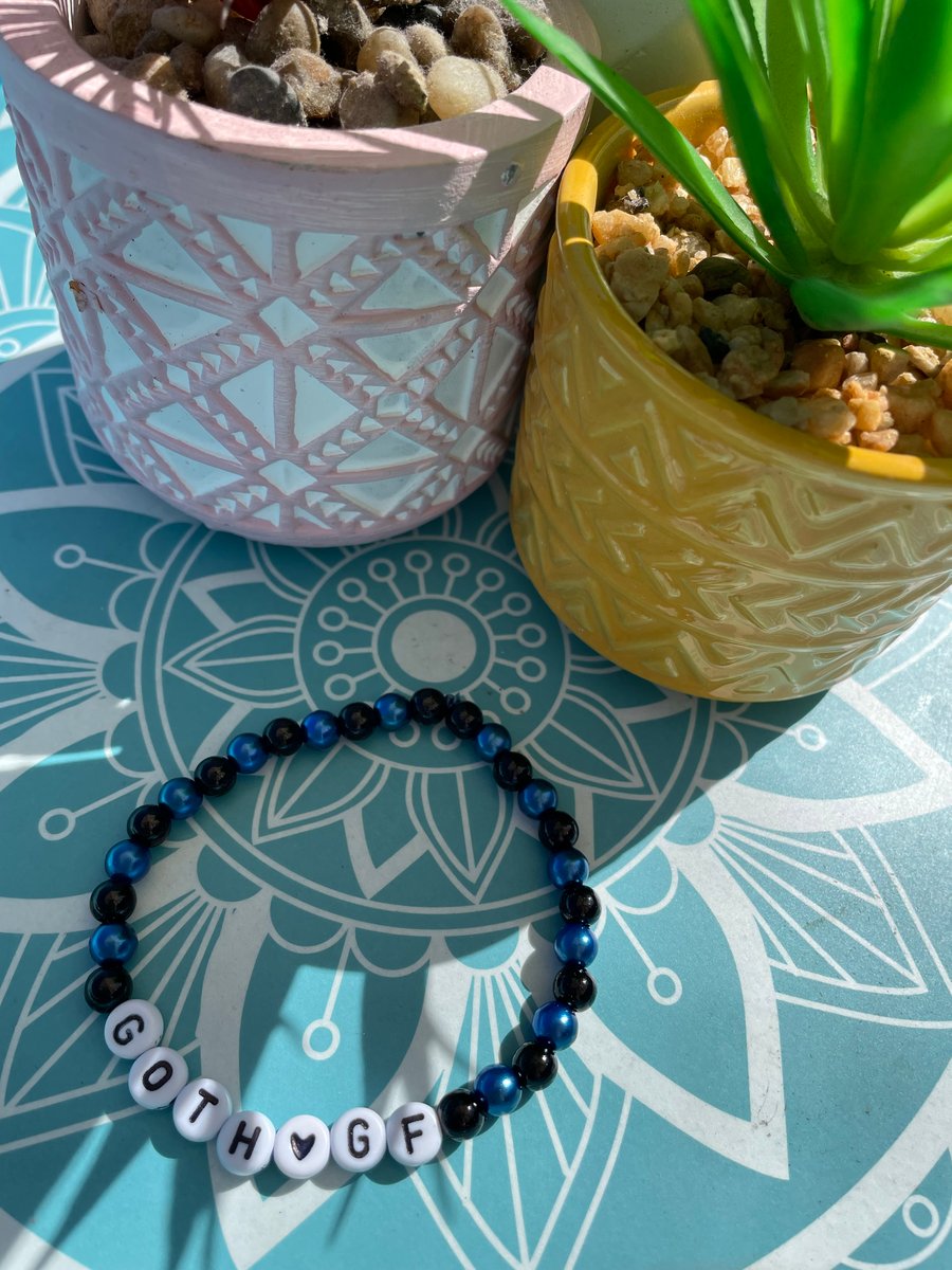 Goth GF Girlfriend Beaded Bracelet - Folksy