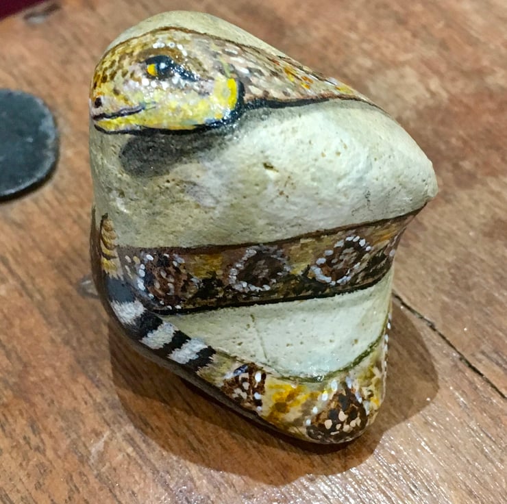 Snake painted pebble garden rock art wildlife p... - Folksy