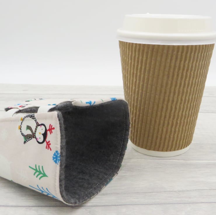 Cup Cosy Sleeve in Christmas Fabric, Eco Friend... - Folksy