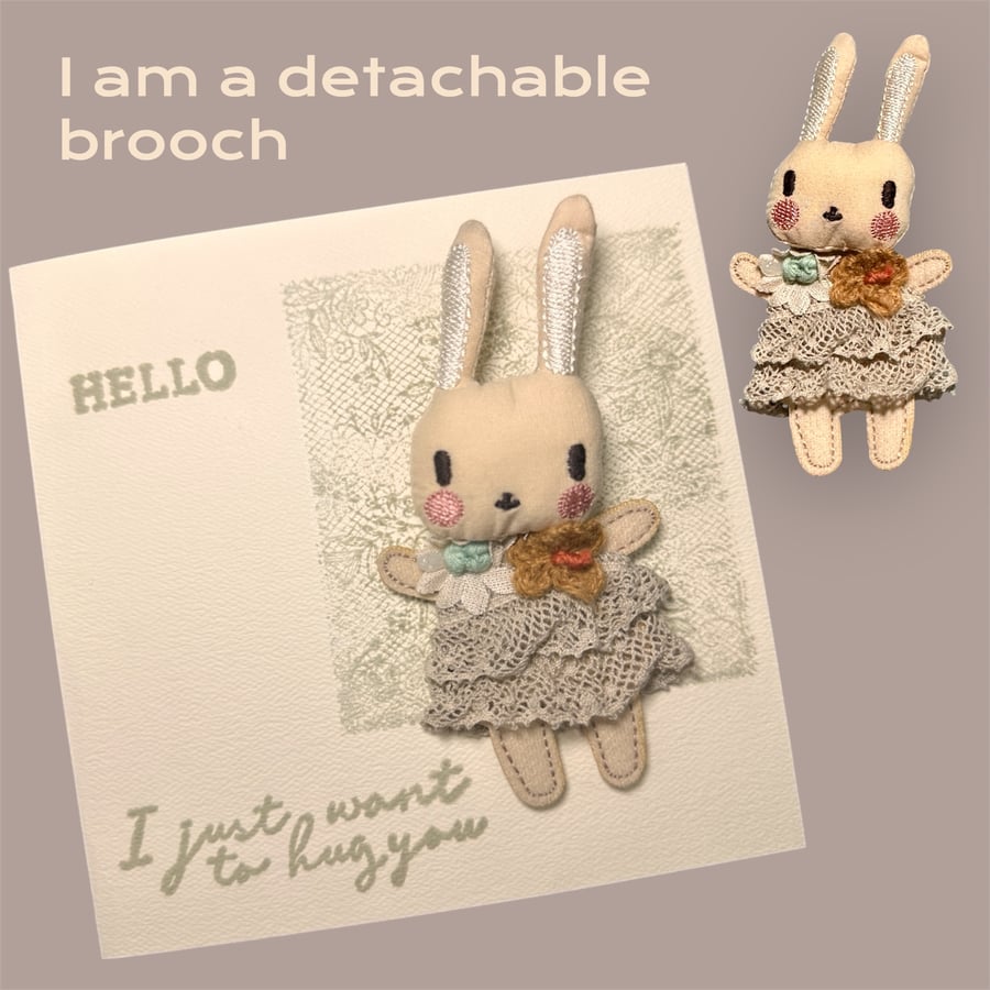 Card with attached brooch, valentine anniversar... - Folksy