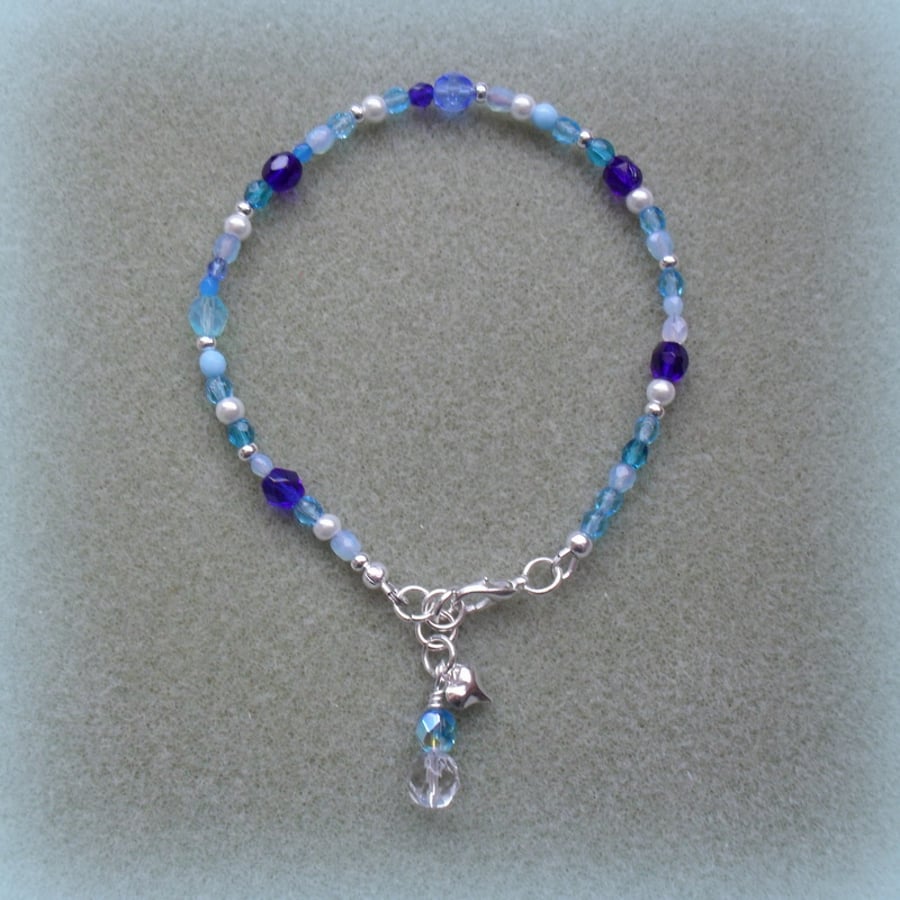 Blue Anklet Bracelet AN006 - Folksy