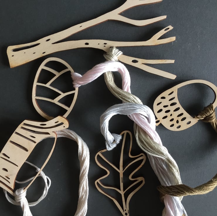 Wooden Thread Holder Leaf - Folksy