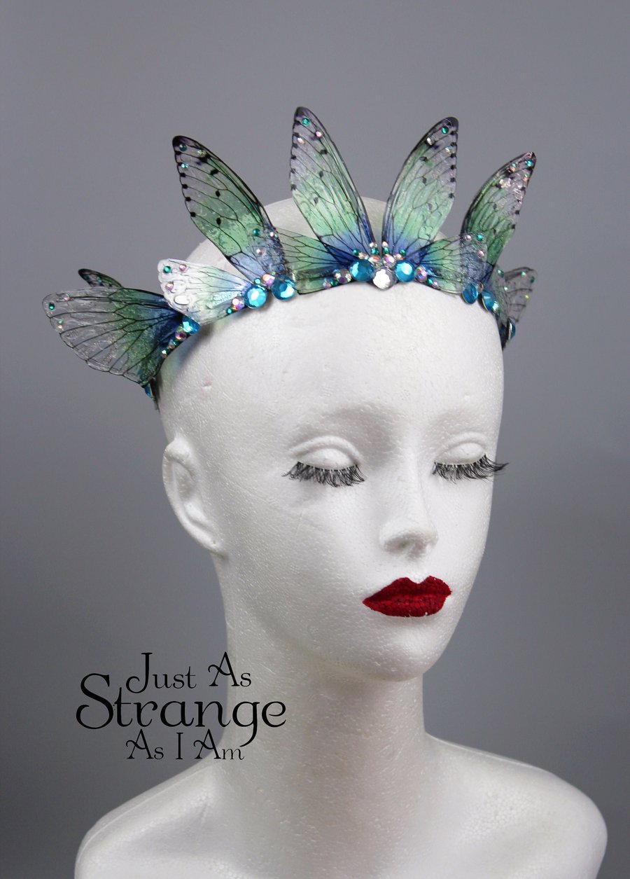 MADE TO ORDER - Ethereal Spring Rain Blue and G... - Folksy