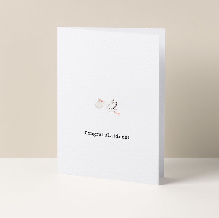 Stork Congratulations New Baby Card, Newborn Ba... - Folksy
