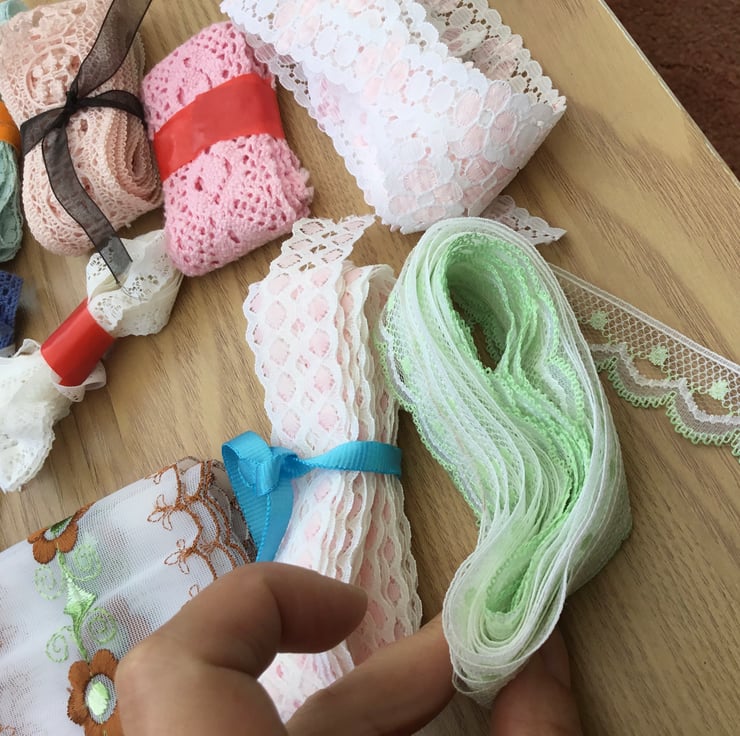 Lacy Selection of 13 Mixed Lengths of Lacy Ribb... - Folksy