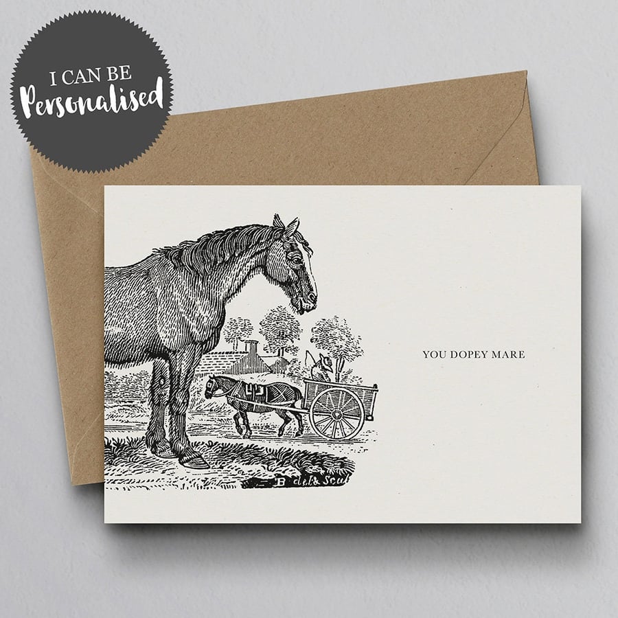You Dopey Mare Personalised Greeting Card Frien... - Folksy
