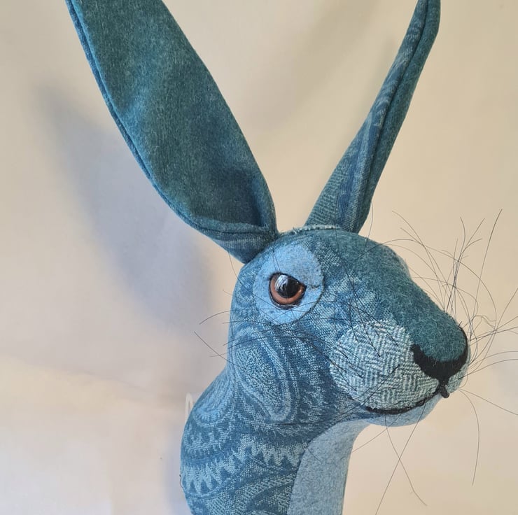 Faux hare head wall mount- Mr Hargreaves - Folksy