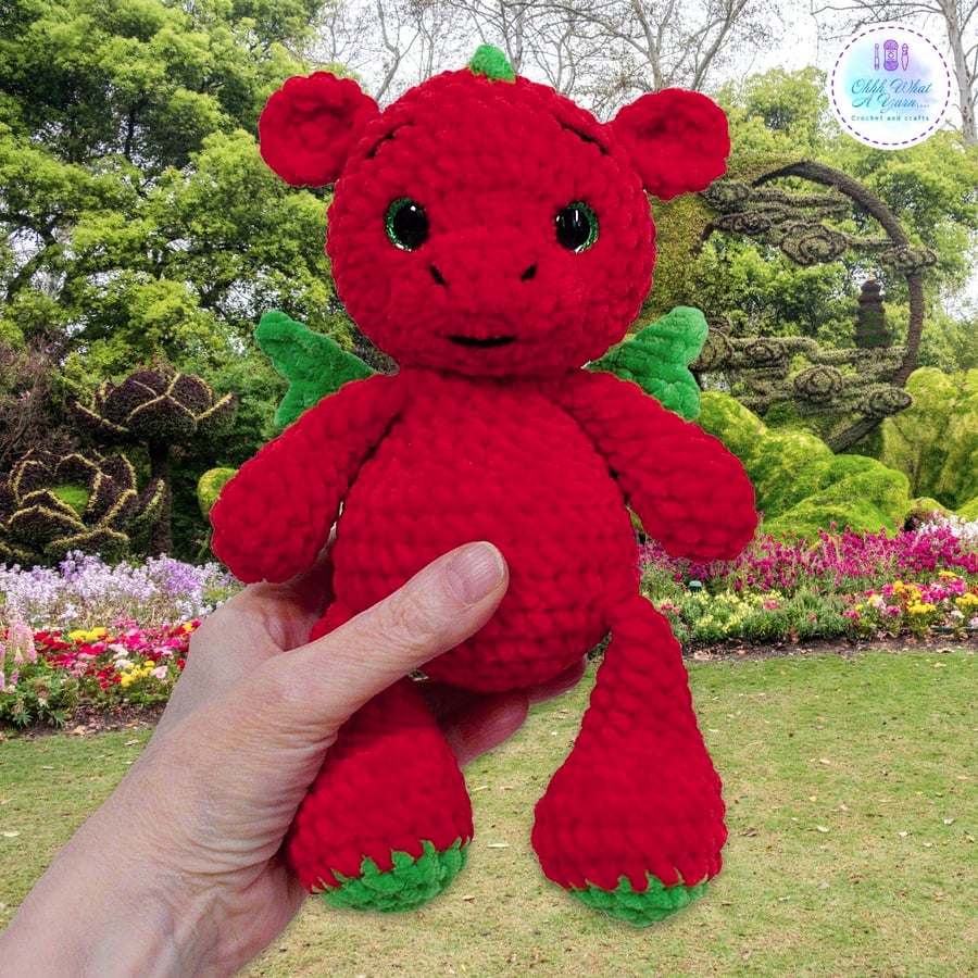 Crochet red dragon soft toy. Dragon plushie. Dr... - Folksy