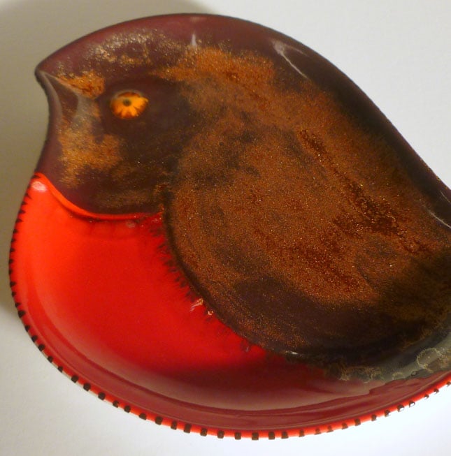 SALE Ceramic Robin Plate - Folksy