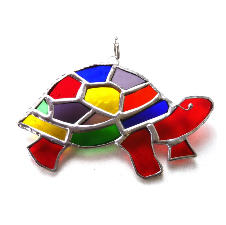 SOLD Tortoise Suncatcher Stained Glass Handmade... - Folksy