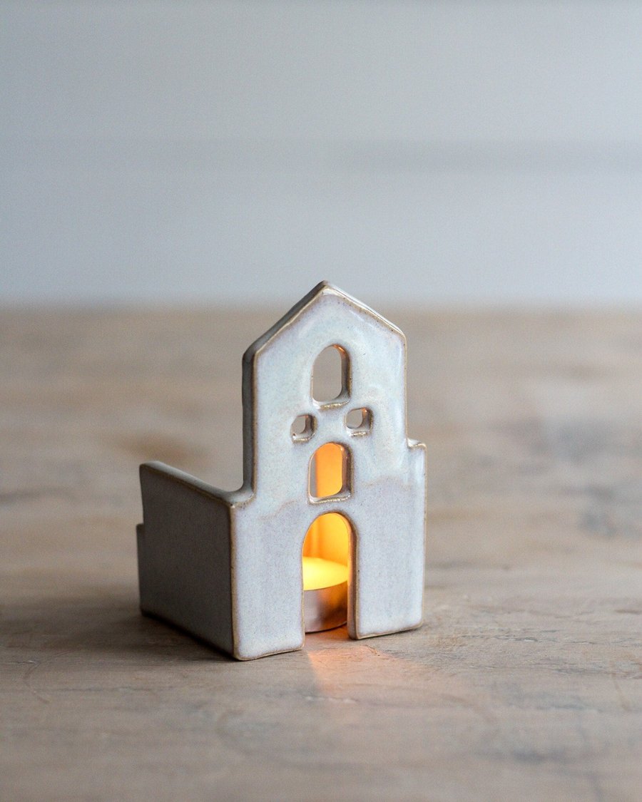 Cornish Tin Mine Tea Light Pottery Ornament - P... - Folksy