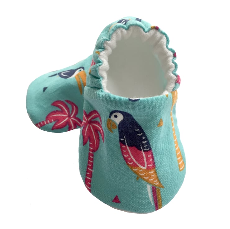 Toucans Parrots Shoes Organic Moccasins Kids Sl... - Folksy