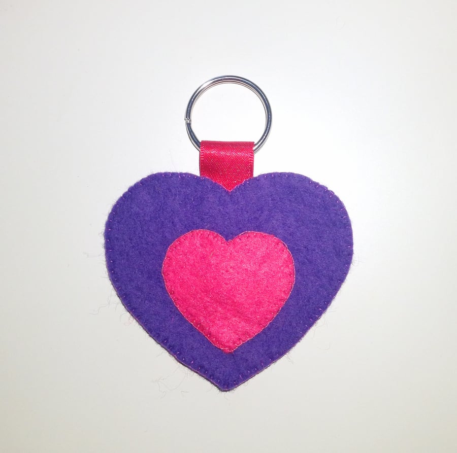 Loving Heart Felt Keyring - UK Free Post - Folksy
