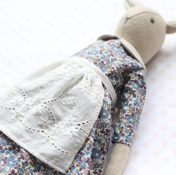 Mrs Rabbit - Cream wearing Betsy Ann dress - Folksy