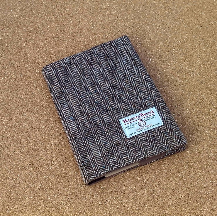 Harris tweed A5 book cover diary notebook brown... - Folksy