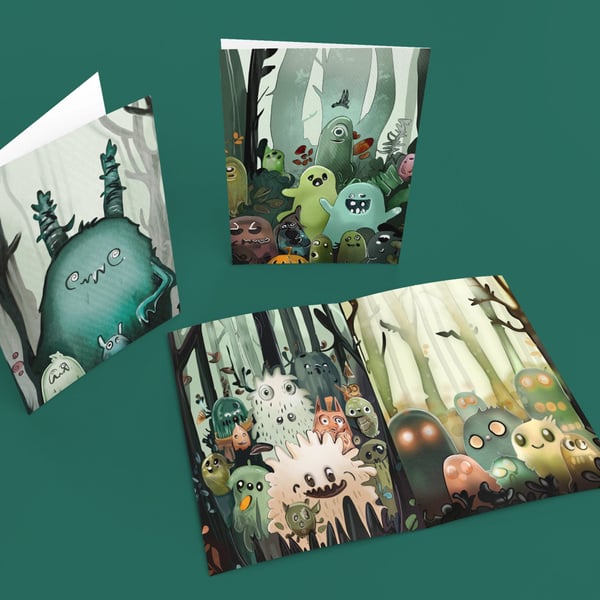 Monster Greeting Cards - Lovable Monsters - For... - Folksy