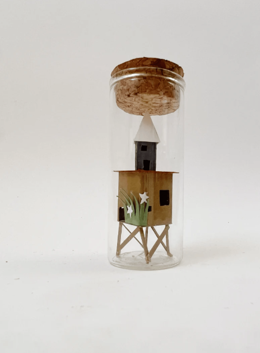 Handmade Paper House - Fort and House, 3cm x 7cm - Folksy