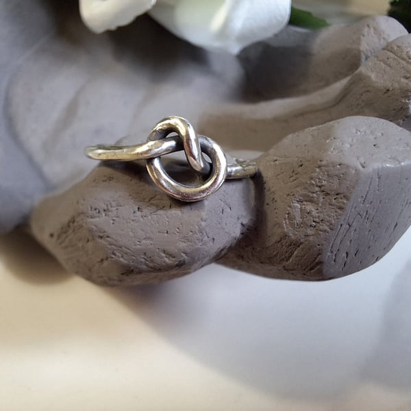 Pretzel Knot Stacking Ring in Recycled Sterling... - Folksy