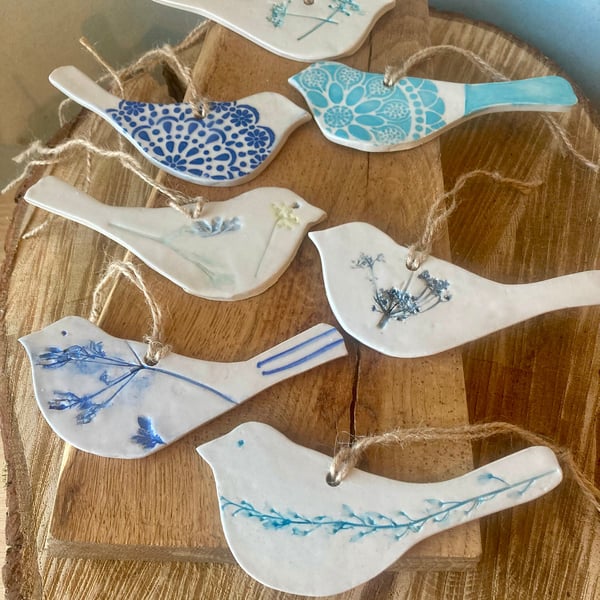 Hanging handmade ceramic. Hanging bird gift. Un... - Folksy