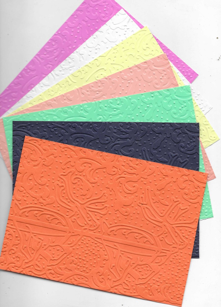 Embossed Card & Paper. 10 Sheets. 5"x7... - Folksy