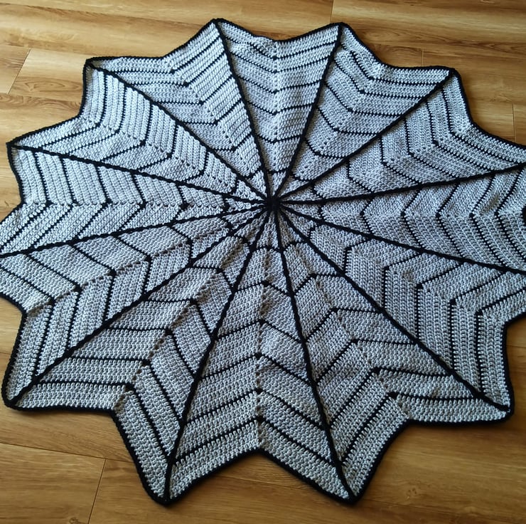 Crochet Blanket Halloween Cobweb Spider Web Throw - Folksy