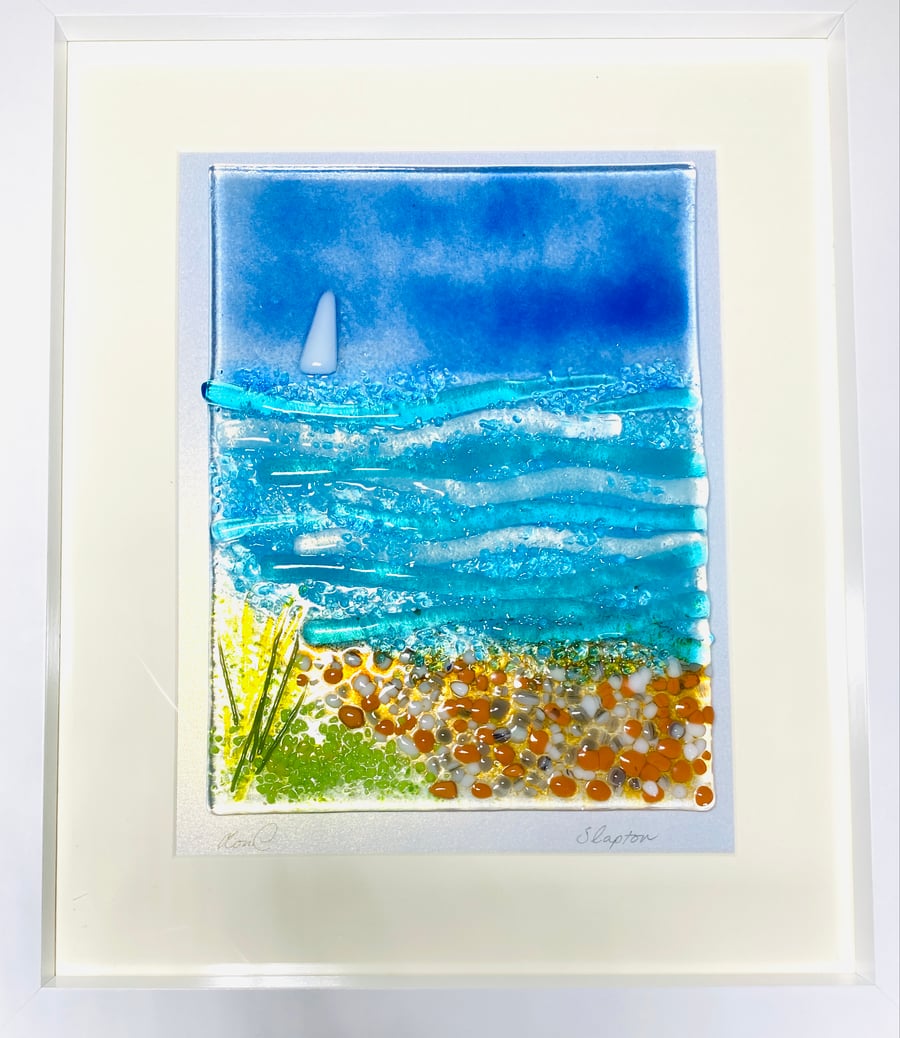 Fused glass seascape a - glass picture - Folksy